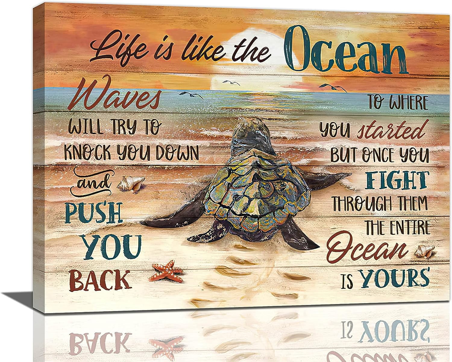 VELVET Sea Turtle Bathroom Decor Wall Art Beach Oceanspirational Quotes ...