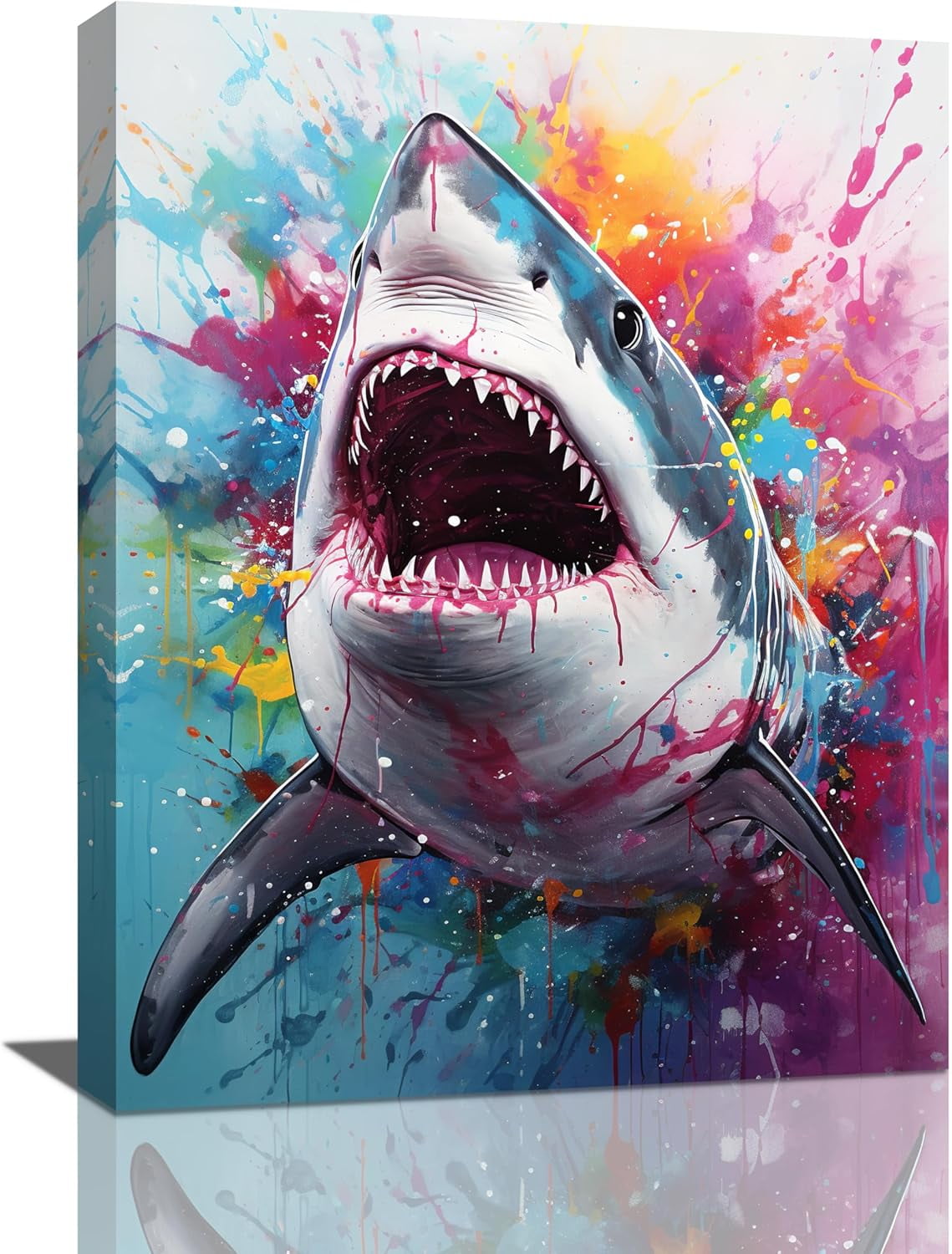 VELVET Shark Wall Art Ocean Shark Pictures Wall Decor Natical Coastal ...