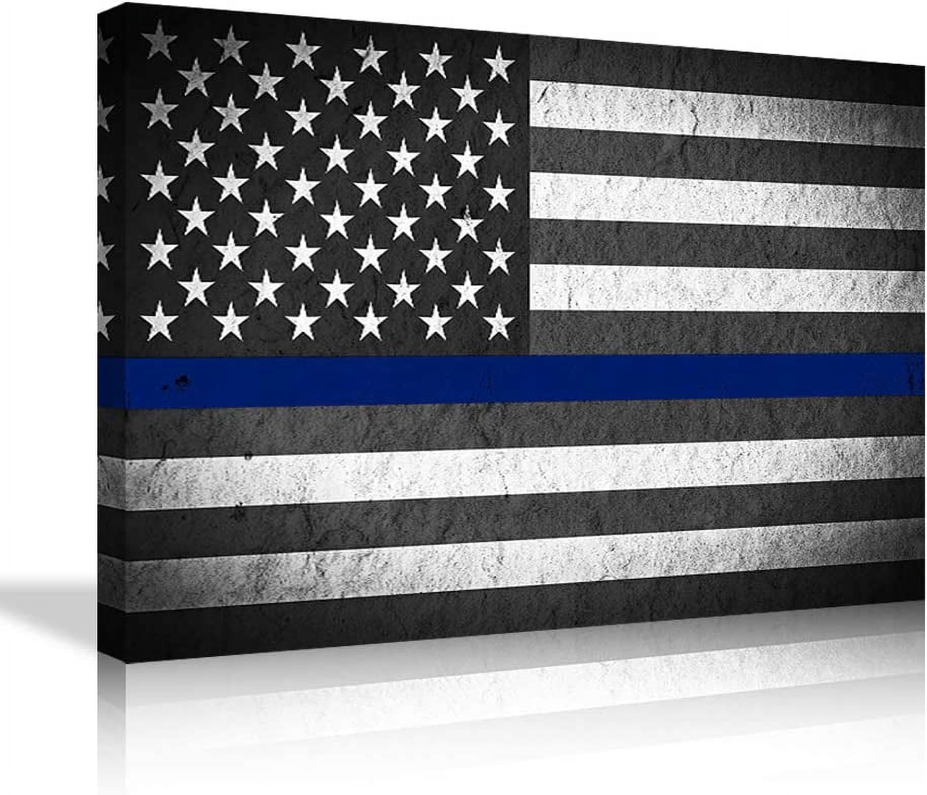 VELVET US USA American Flag Military Canvas Prt Wall Art Th Blue Le ...
