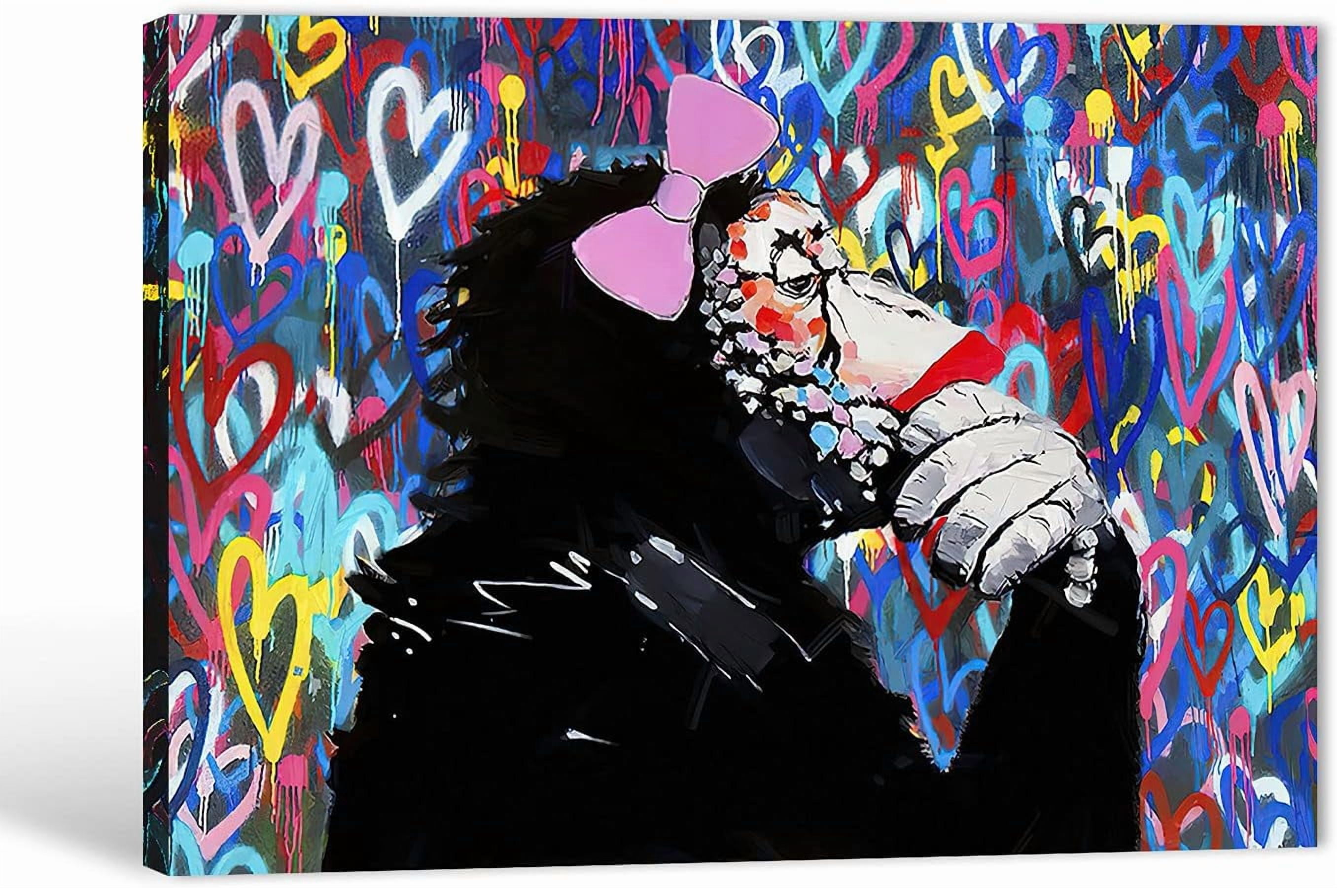 VELVET Wall Art Colorful DJ Monkey Chimp Graffiti Poster Playing the ...