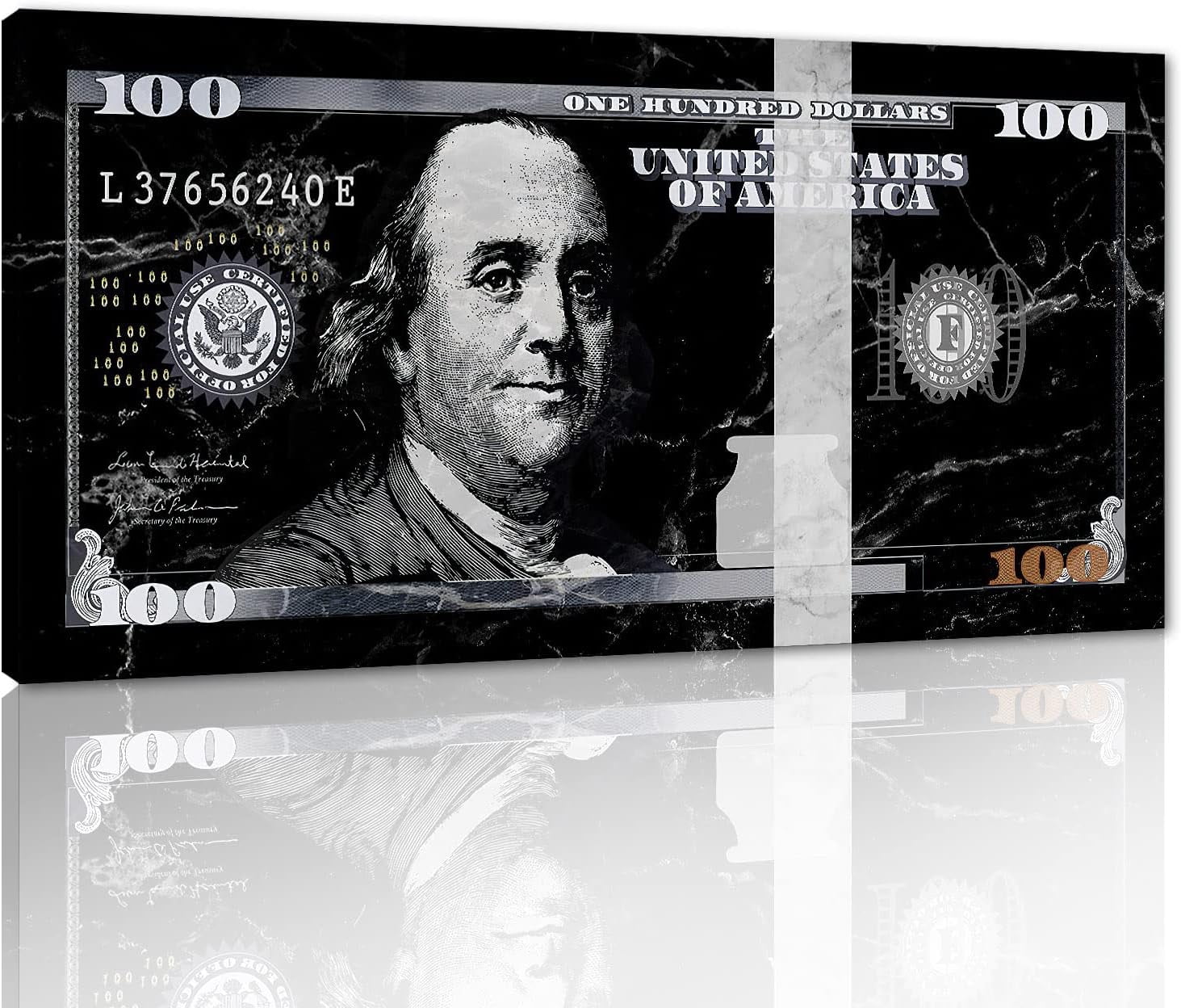 VELVET spirational 100 Dollar Wall Art Benjam Frankl Black and white ...