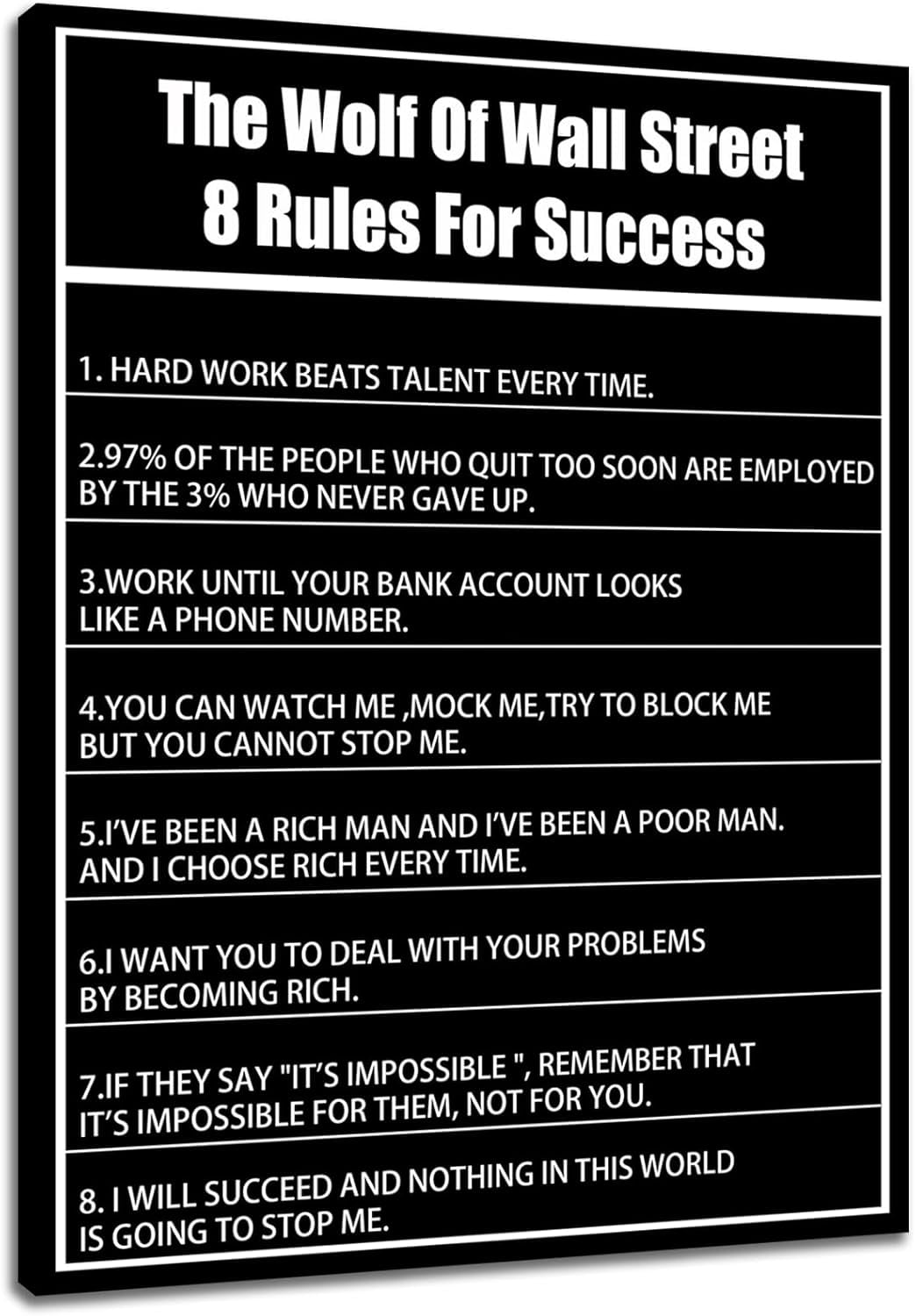 VELVET spirational Wall Art Home Office Decor Success Positive ...