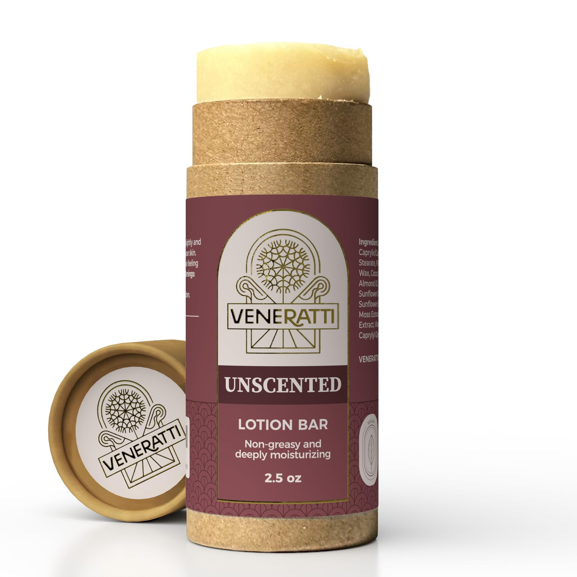 VENERATTI Lotion Bar Unscented DMF15 - Vegan, Made in the US, Eco ...