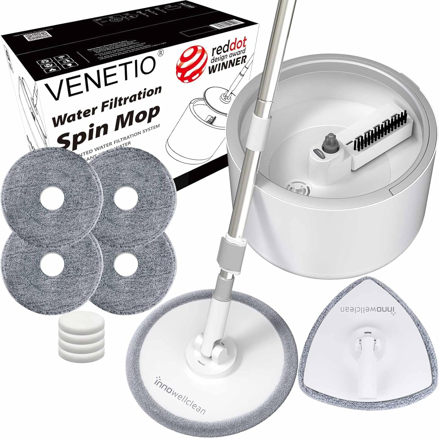 VENETIO Innowellclean Water Filtration Spin Mop and Bucket Set for ...