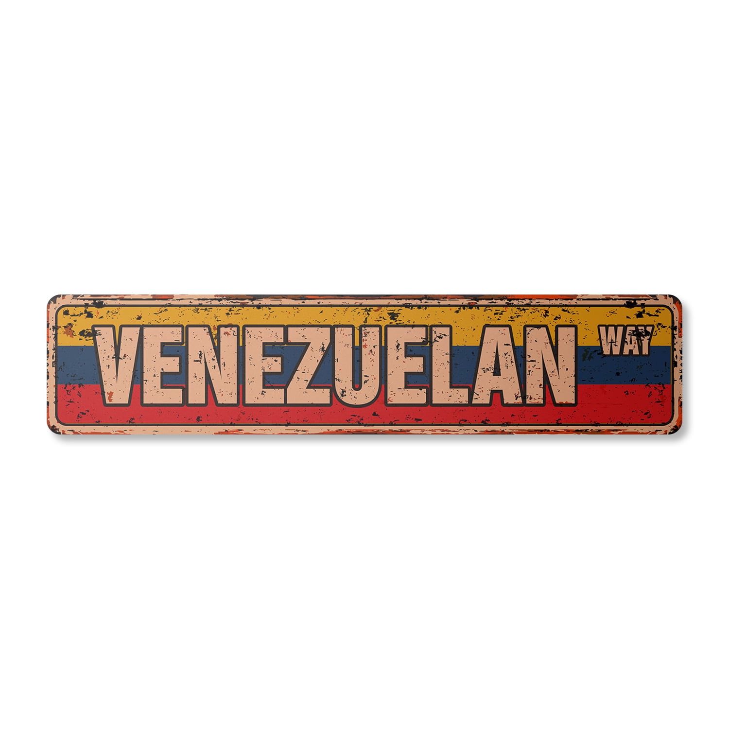 VENEZUELAN FLAG Vintage Plastic Street Sign venezuela national nation ...