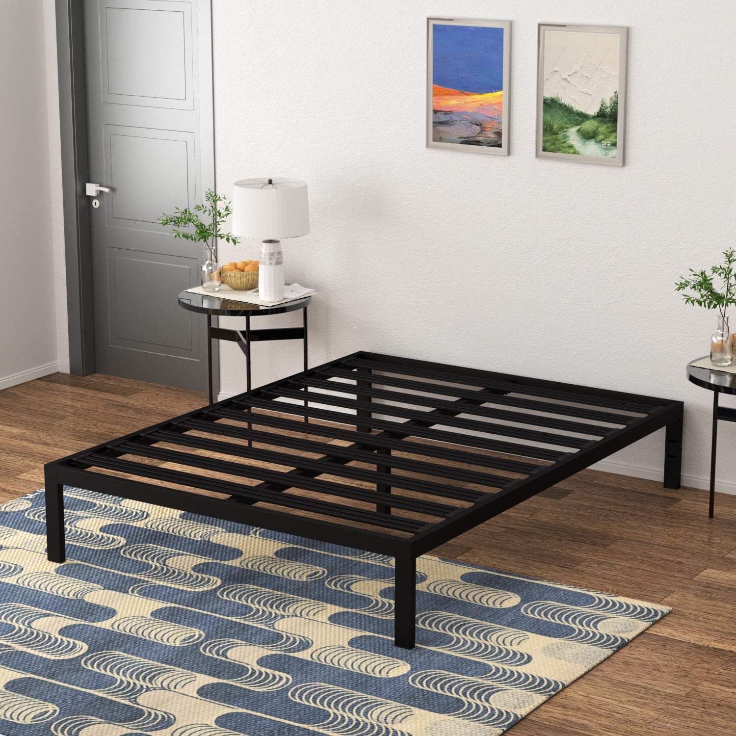 VENI 14" Heavy Duty Wide Metal Slat Deluxe Mattress Support Bed Frame ...