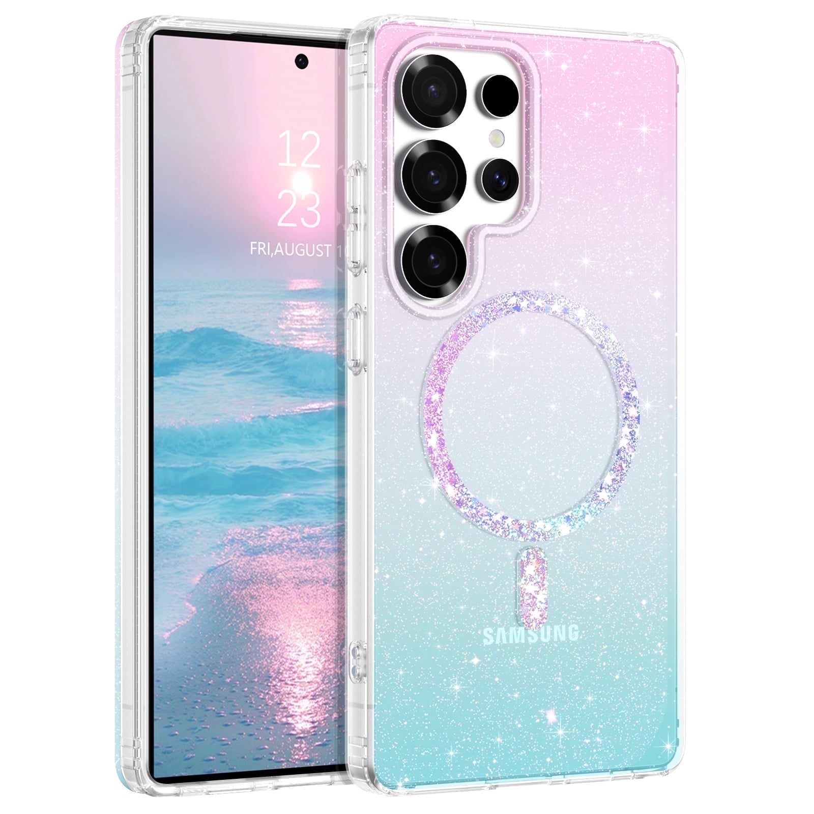 YINLAI Shockproof Magnetic Glitter Sparkle Phone Case for Samsung S25 ...