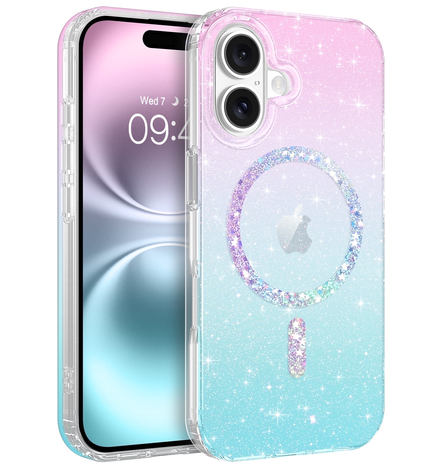 YINLAI iPhone 16 Case 6.1",Supported Mag-safe Glitter Sparkle Phone ...