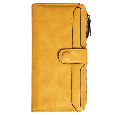 Women's Genuine Leather RFID Secure Zip Wallet with ID Window and Coin ...