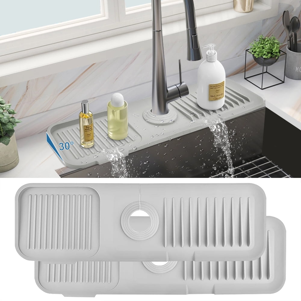 VENMATE 2 Pack 17.7x5.5 inches Kitchen Splash Guard for Sink, Silicone ...