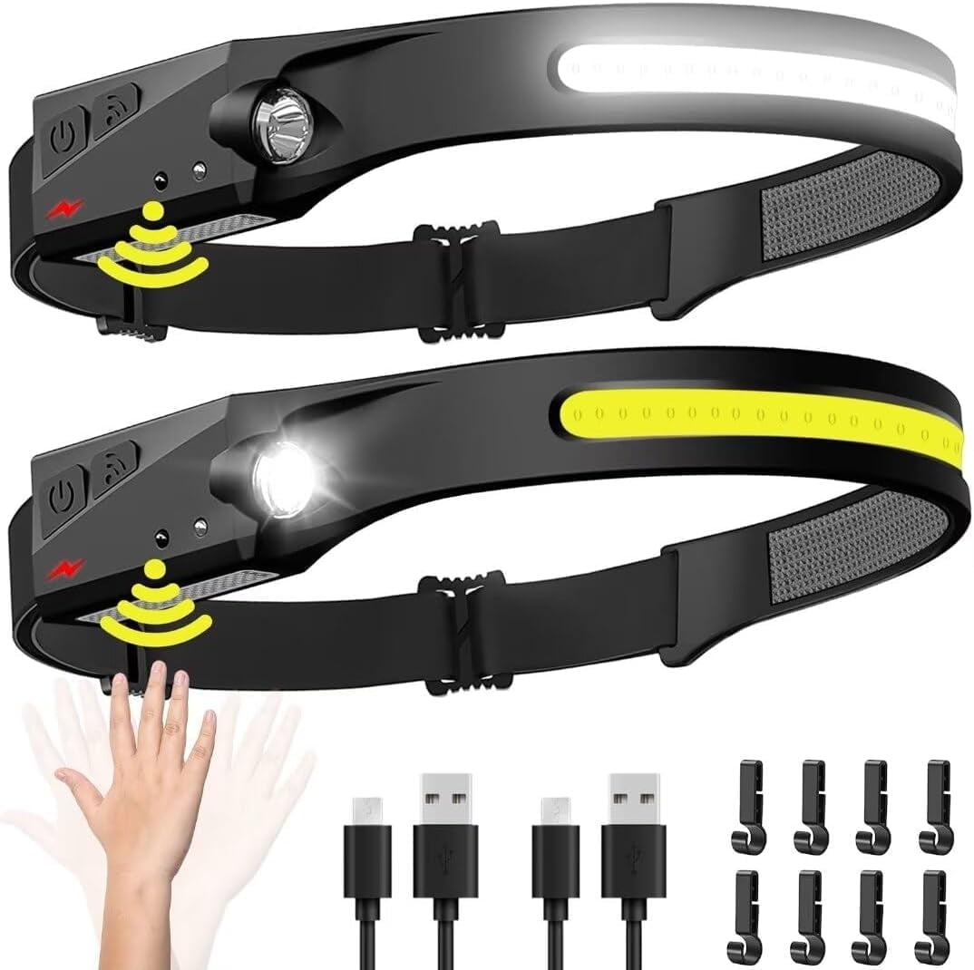 VENMATE Hat Flashlight- 2PCS, 230° Wide Beam, Led Hat Light Motion for ...