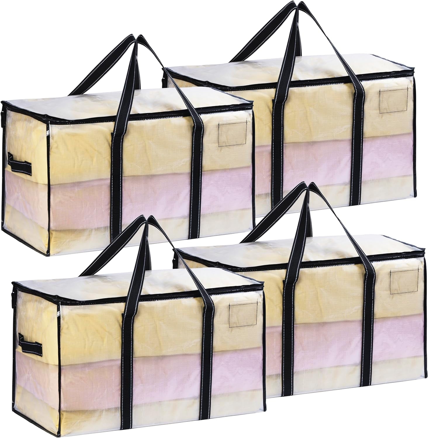 VENO 4 Pack Moving Bags, Moving Supplies, Moving Boxes, College Packing Storage Boxes with Lids ...