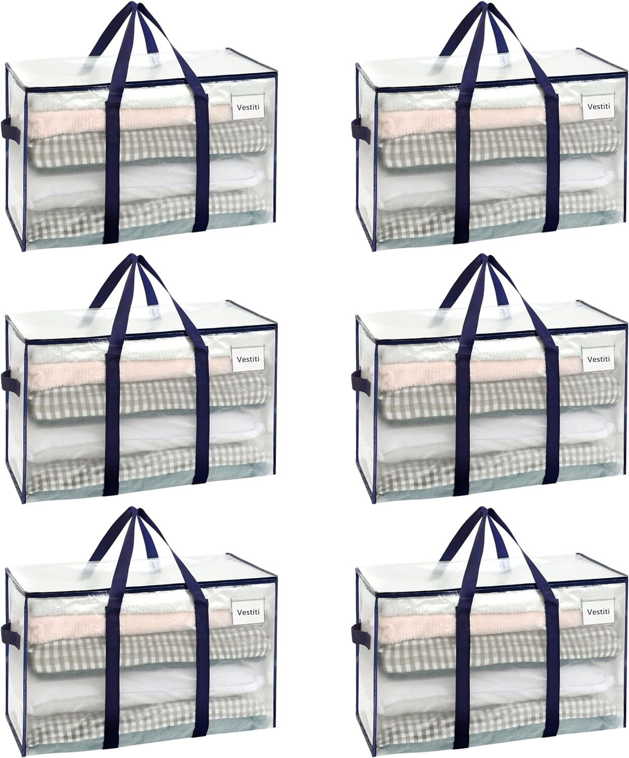 VENO 6-Pack XL Zipper Bags: Reusable, Heavy Duty & Eco-Friendly Moving ...