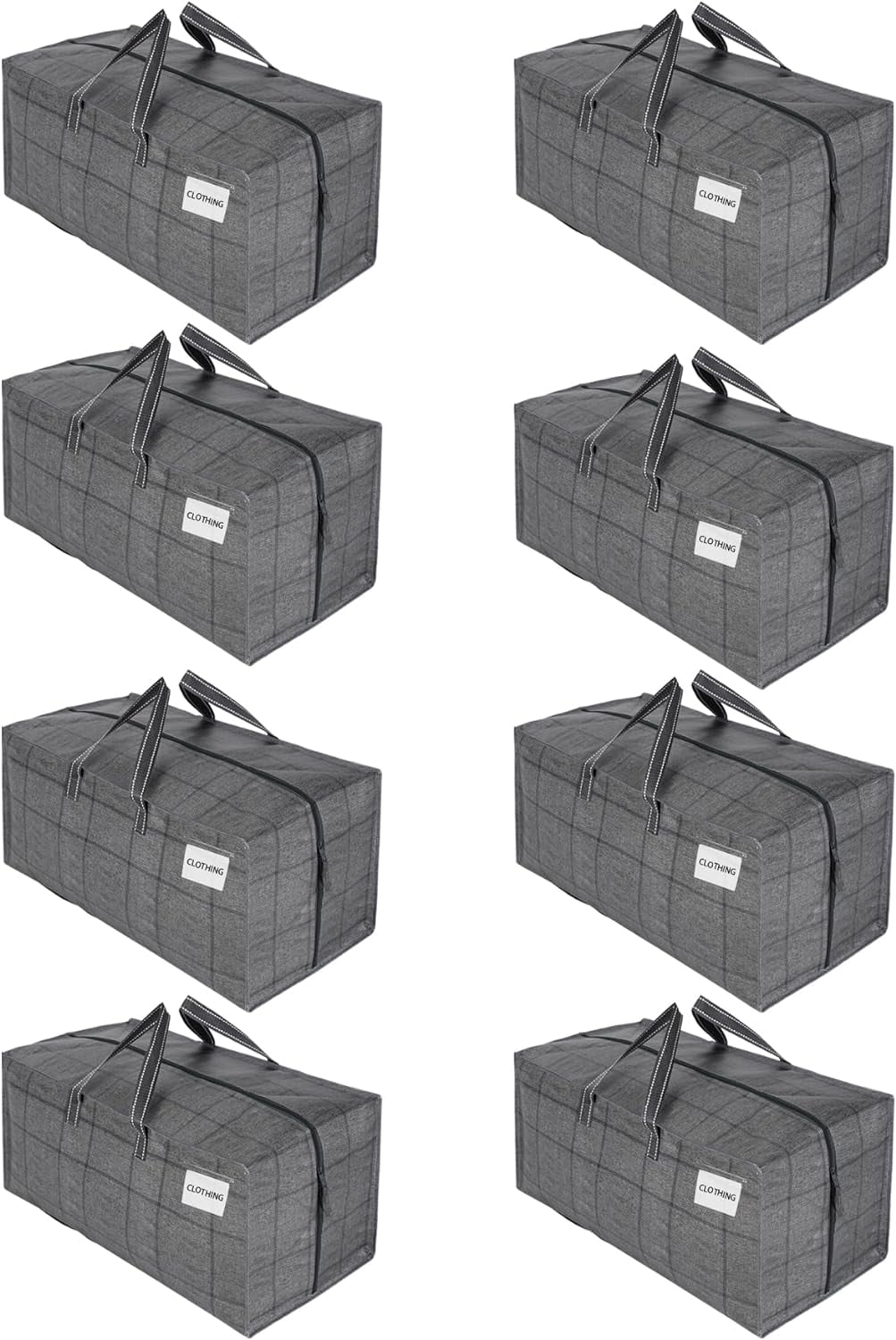 VENO 8-Pack Extra Large Heavy Duty Foldable Zip Bags with Handles and ...