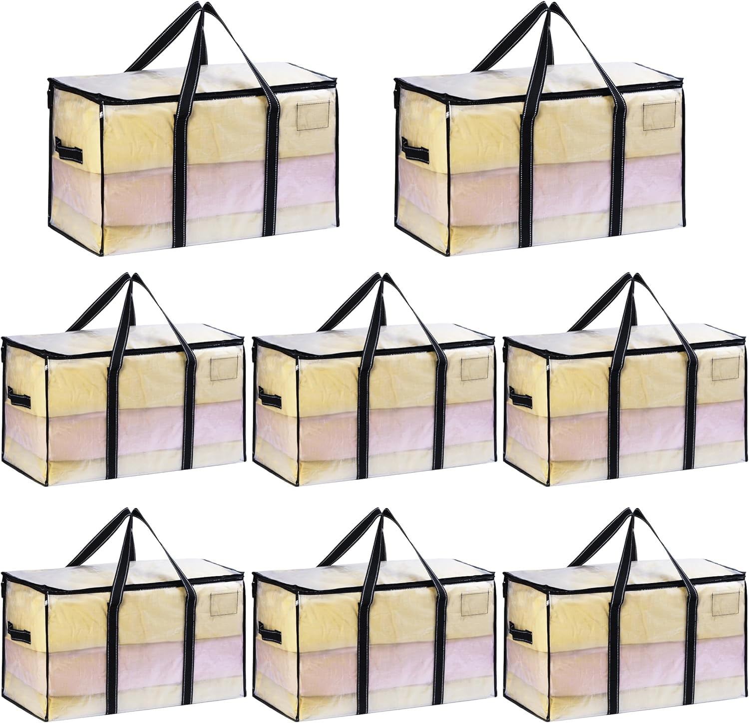 VENO 8 Pack Moving Bags, Moving Supplies, Moving Boxes, College Packing Storage Boxes with Lids ...