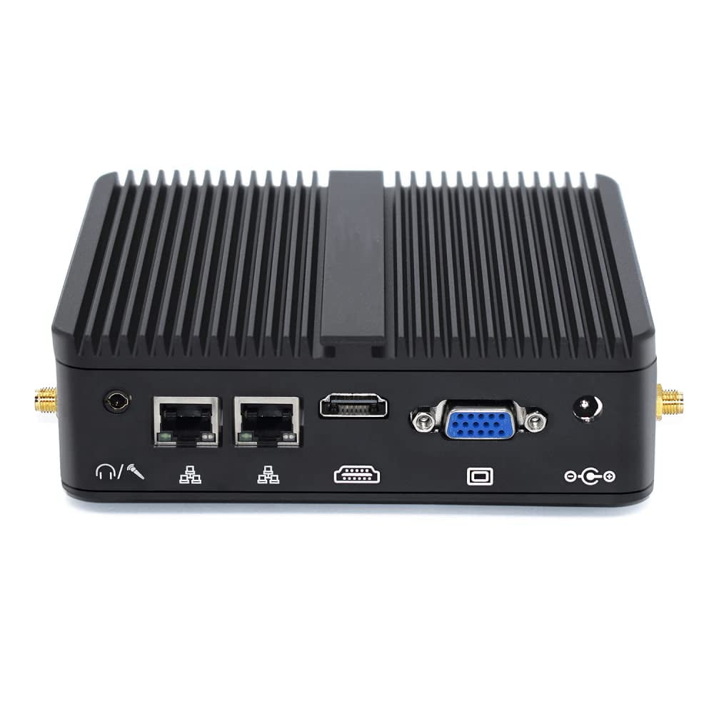 VENOEN Fanless Mini PC Windows 11, Celeron J4125, 4GB DDR4 RAM 128GB SSD, HD-MI, VGA, Dual RJ45 ...