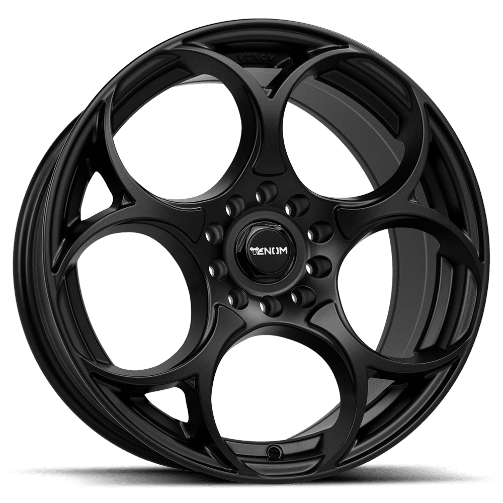 VENOM 43 17X8 4X100/4X114.3 35ET 73.1CB MATTE BLACK WHEEL - Walmart.com