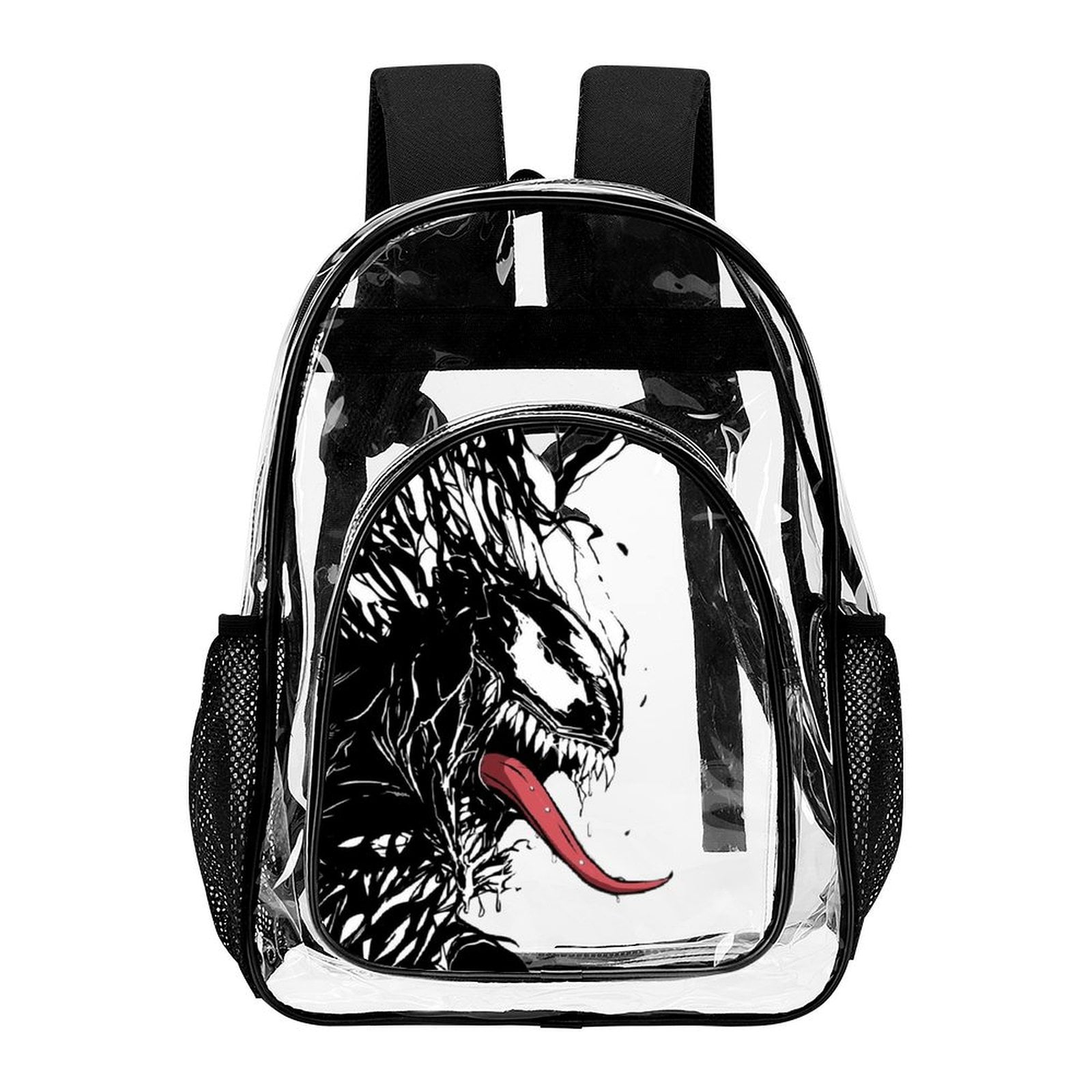 VENOM Stylish Mesh & Transparent Clear Backpack – Trendy, Durable ...