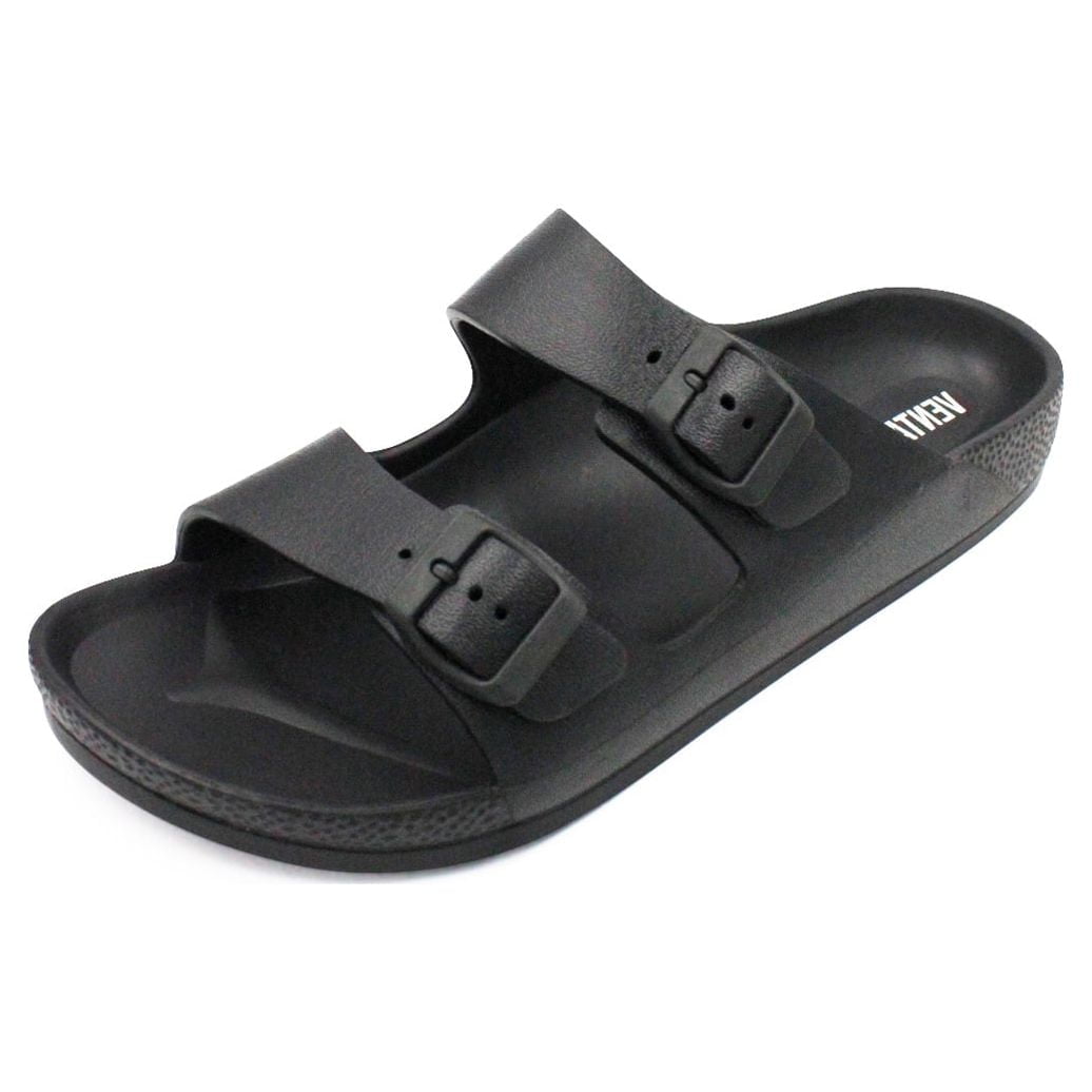 VENTANA Men's Lightweight EVA Slides Sandals | Adjustable Double Buckle ...