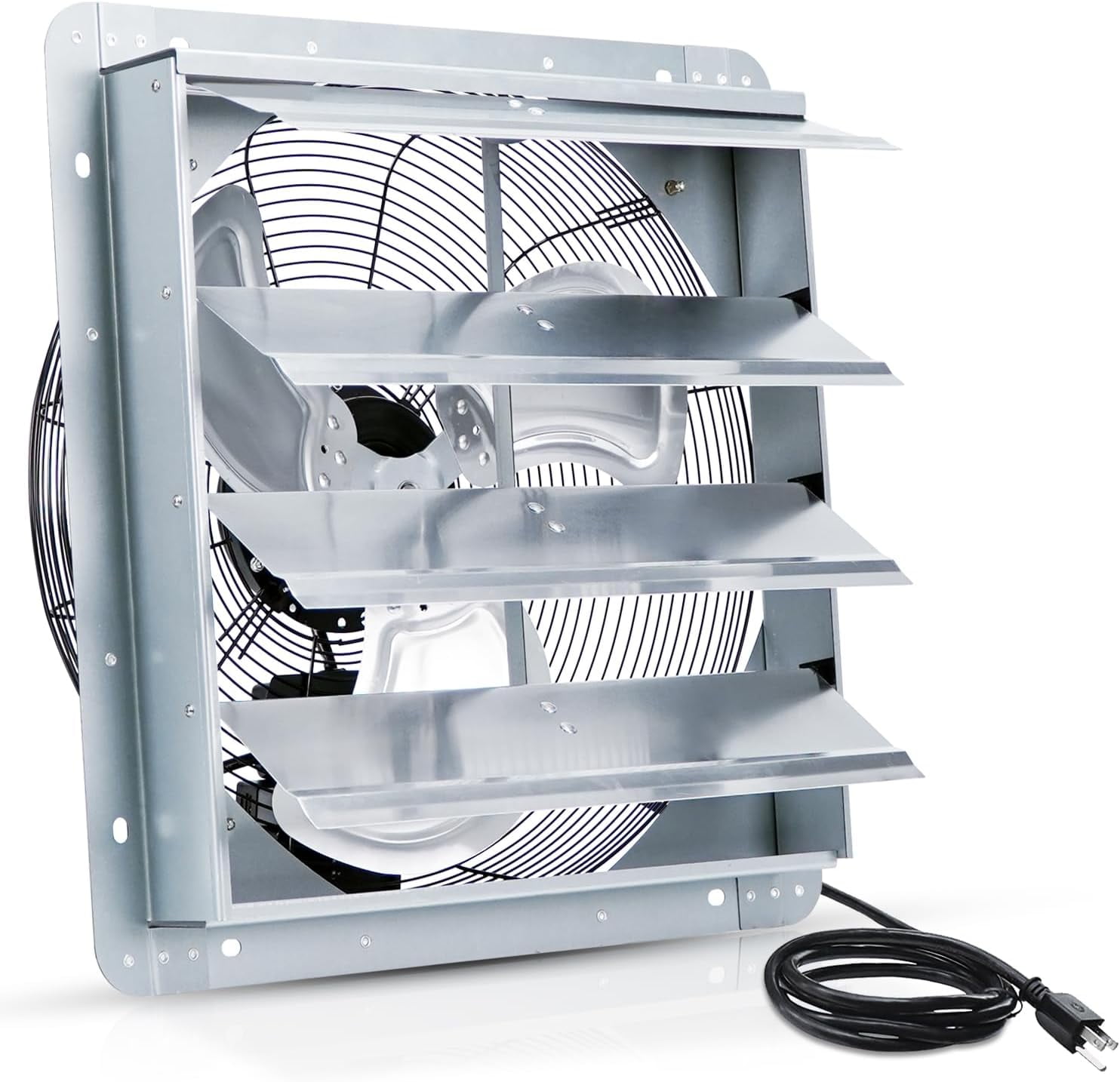 VENTISOL 18 Inch Shutter Exhaust Fan, Ven Fan with Power Cord Wall ...