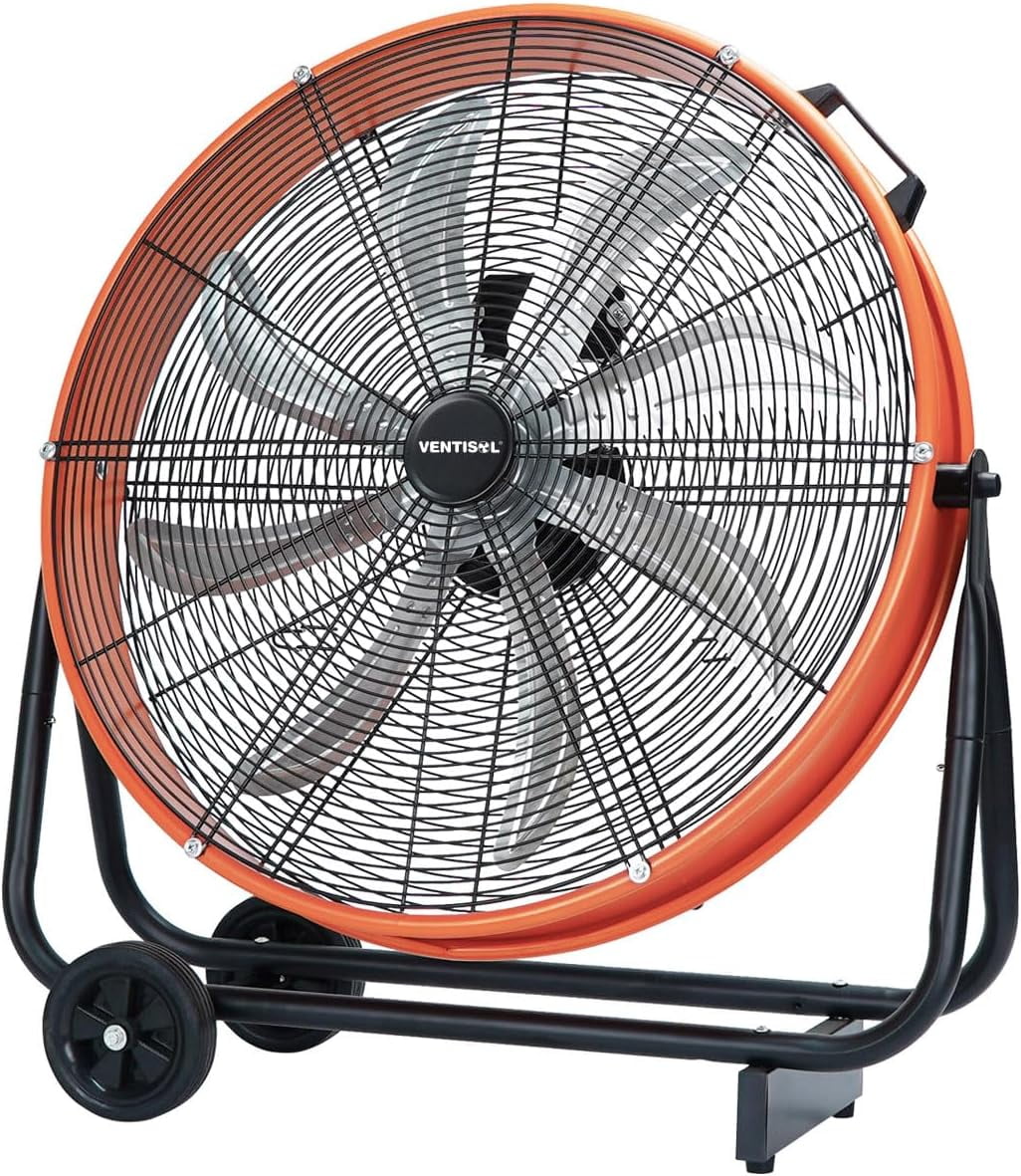 VENTISOL 24 Inch Industrial Floor Drum Fan, 9500 CFM Heavy Duty Floor ...