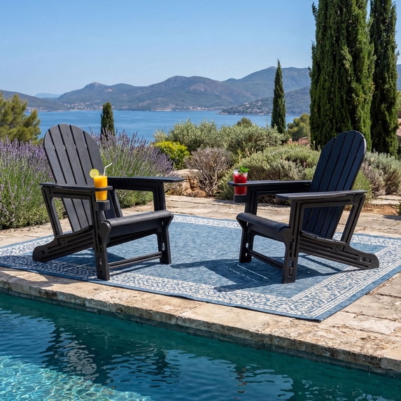 VENTOPYR HDPE Adirondack Chair Set of 2, All-Weather Plastic Outdoor ...