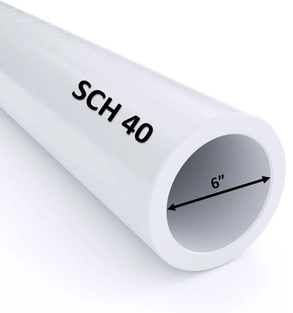 VENTRAL Schedule 40 FOAM CORE (CELLULAR) PVC DWV Drain Pipe 6 Inch (6. ...