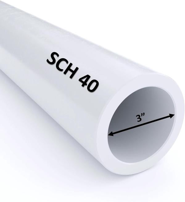 VENTRAL Schedule 40 PVC Pipe 3 Inch (3.5 OD), White, Cut Lengths for ...
