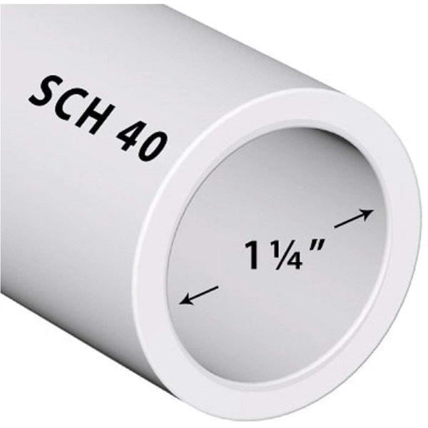 VENTRAL Schedule 40 PVC Pipe 1 1/4 Inch (1.66 OD), White, Cut Lengths ...