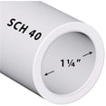 VENTRAL Schedule 40 PVC Pipe 1 1/4 Inch (1.66 OD), White, Cut Lengths ...