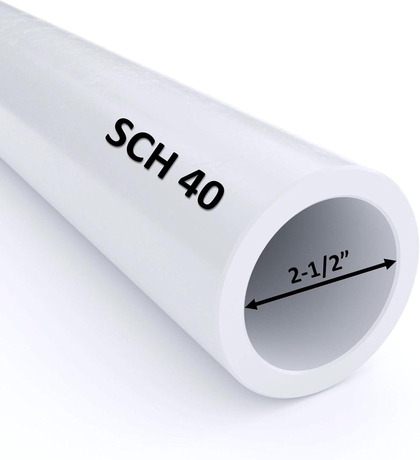 VENTRAL PVC Pipe Sch40 2.5 Inch (2.5) White Custom Length - Walmart.com