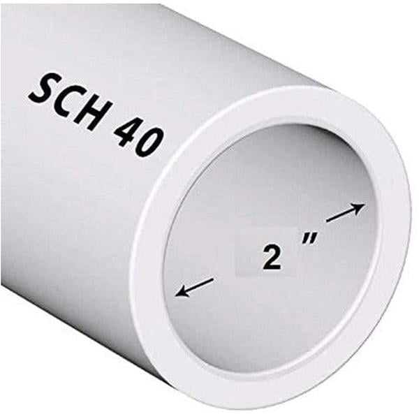VENTRAL Schedule 40 PVC Pipe 2 Inch (2.375 OD), White, Cut Lengths for ...