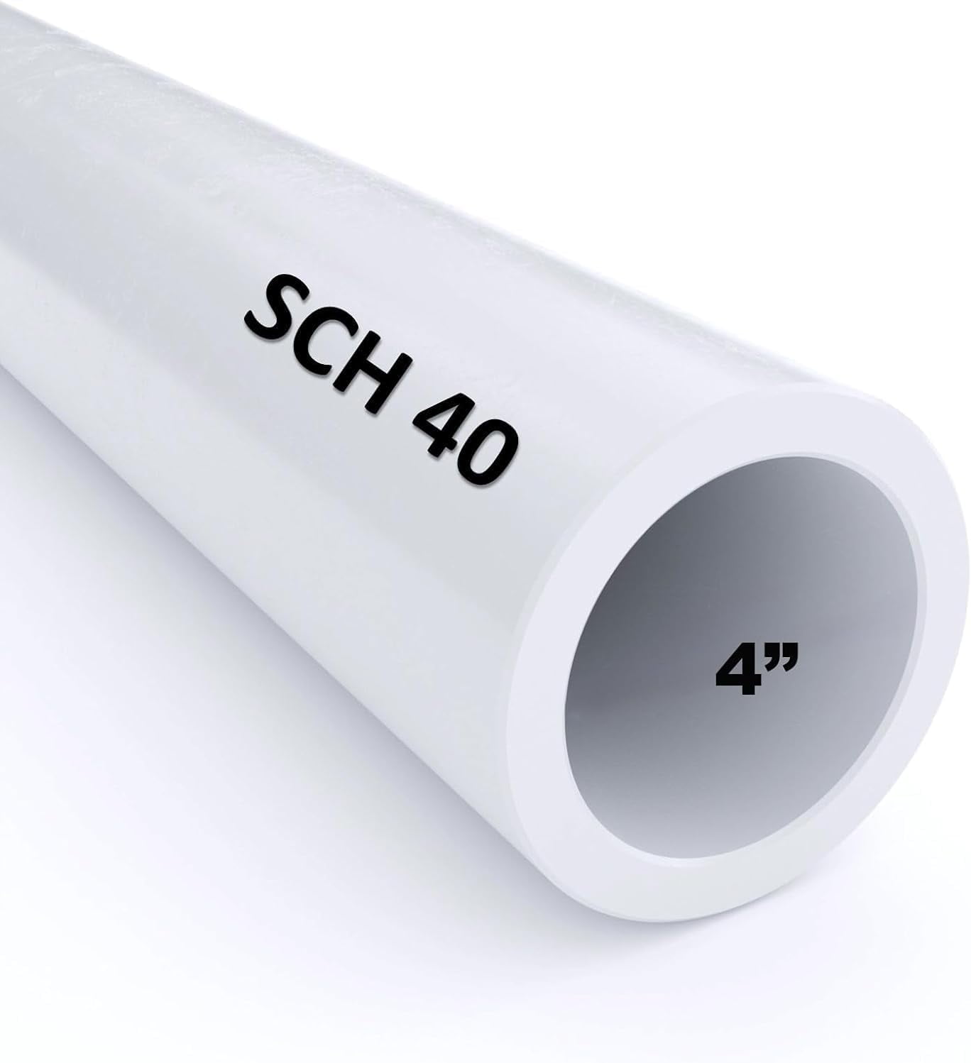 VENTRAL PVC Pipe Sch40 4 Inch (4.0) White Custom Length 5FT Feet ...