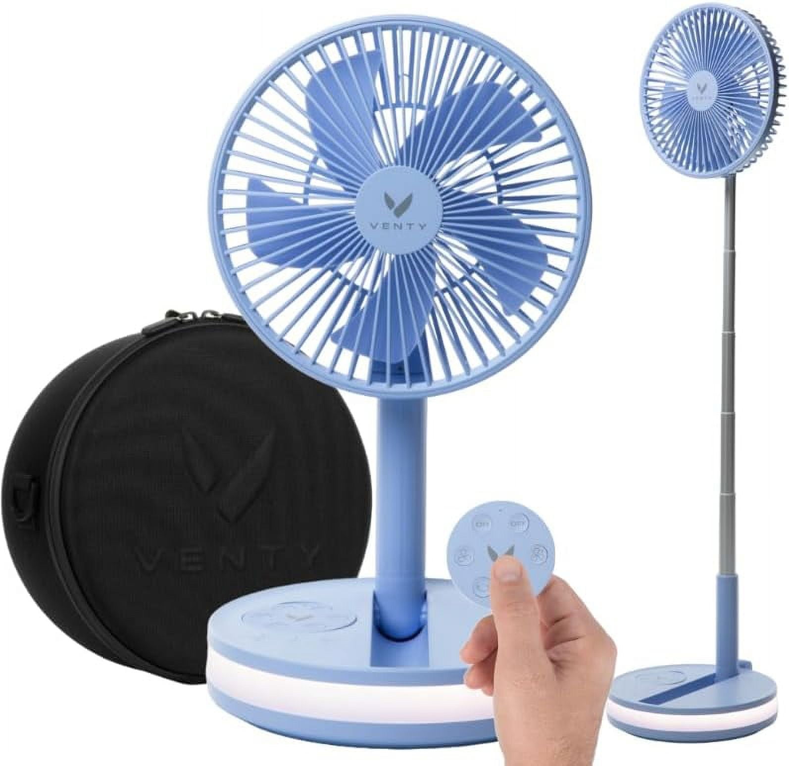 VENTY Portable Fan - Wireless Battery Operated With 4 Speeds, LED ...