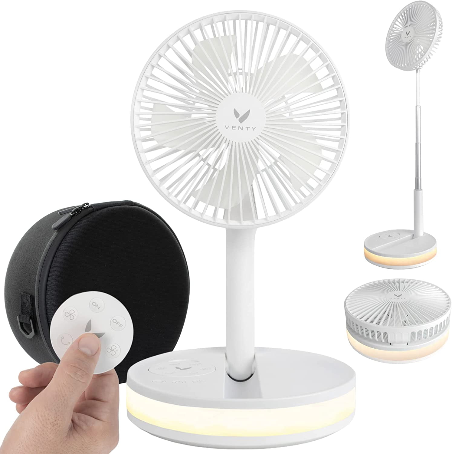 VENTY Cordless Fan - 48HR, 16000MAH, Oscillating, Rechargeable, LED ...
