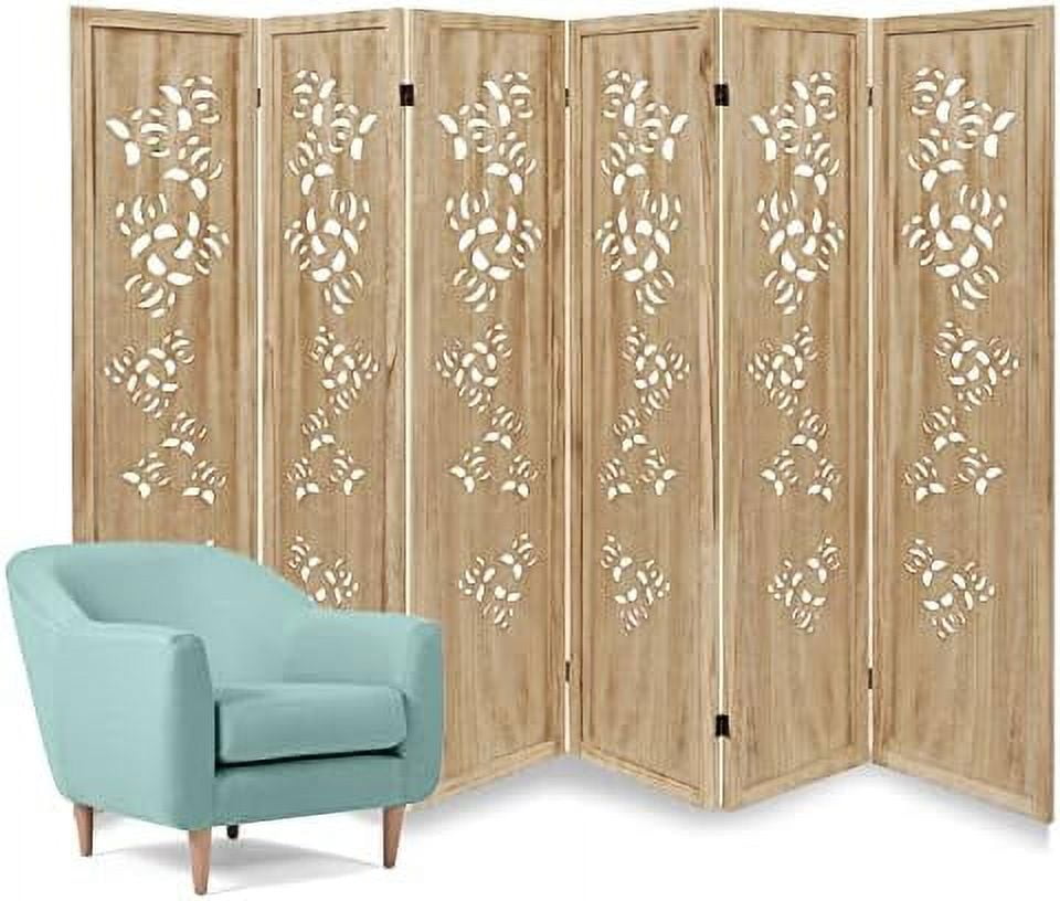 VEOPHLU 6 Panel Cutout Room Divider 5.6FT Wood Room Divider Folding ...