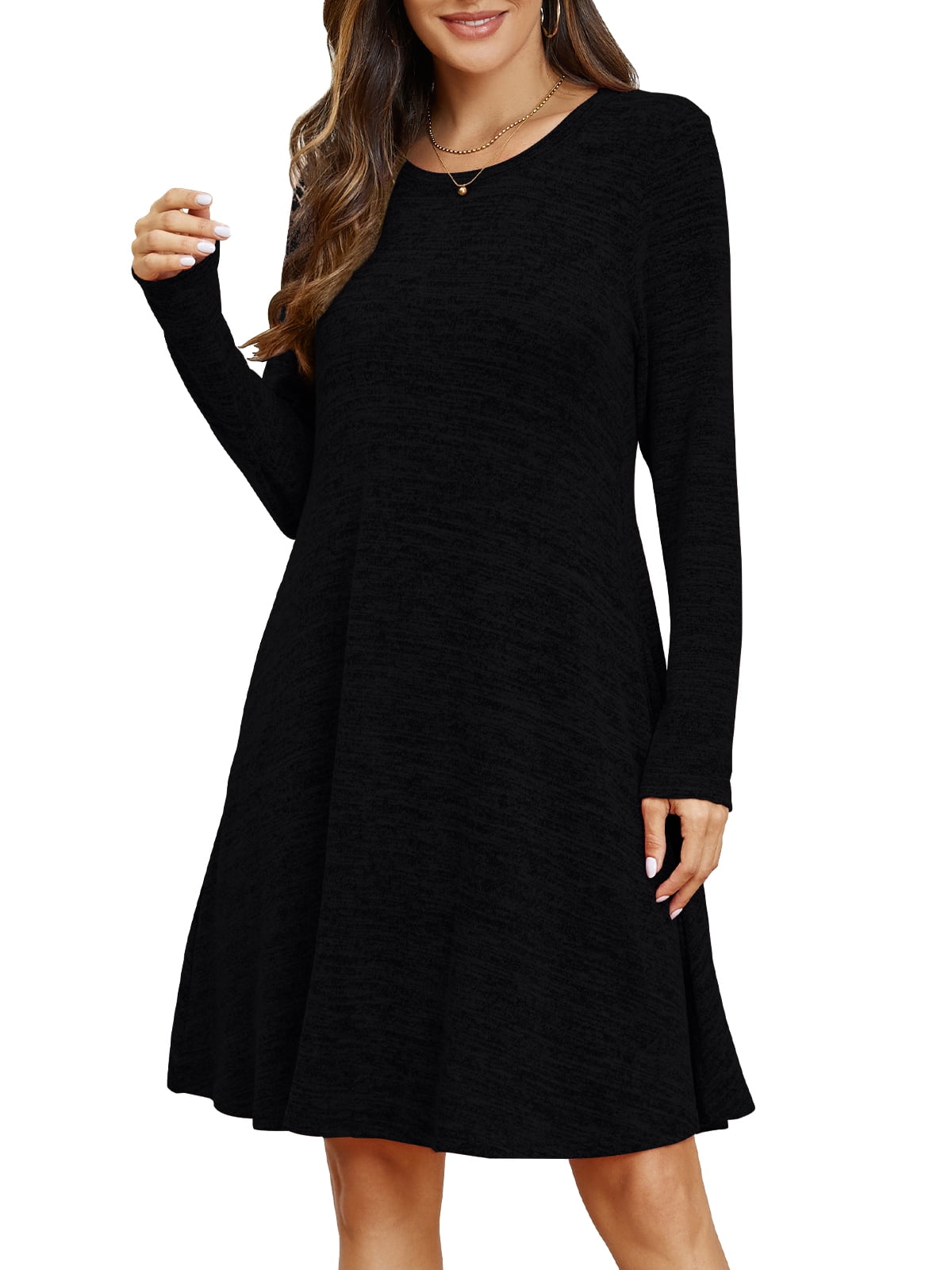 VEPKUL Plus Size Sweater Dresses 1XL for Women, Long Sleeve Dresses ...