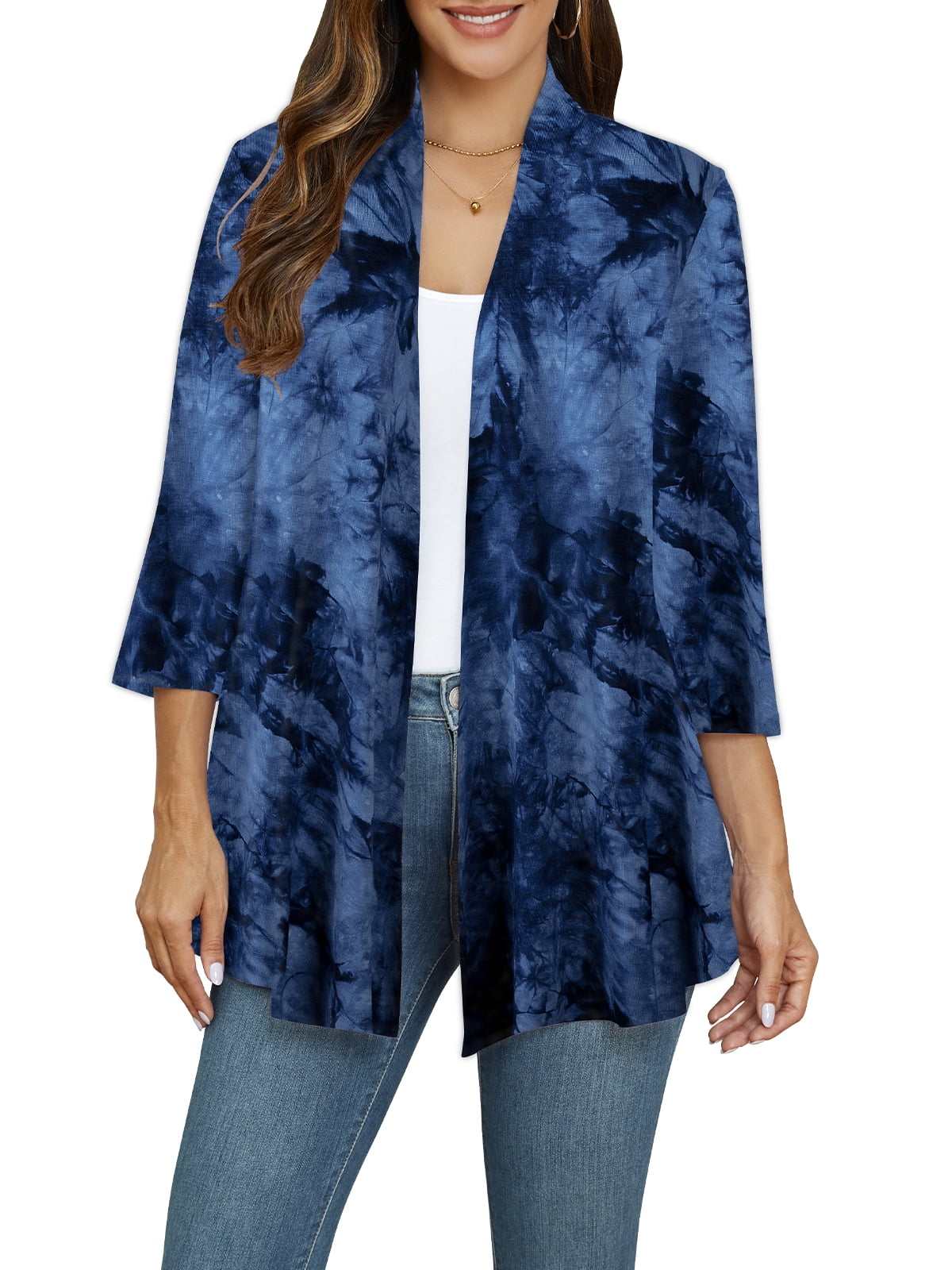 VEPKUL Women Cardigan Casual Lightweight Plus Size Cardigan 3/4 Sleeve ...