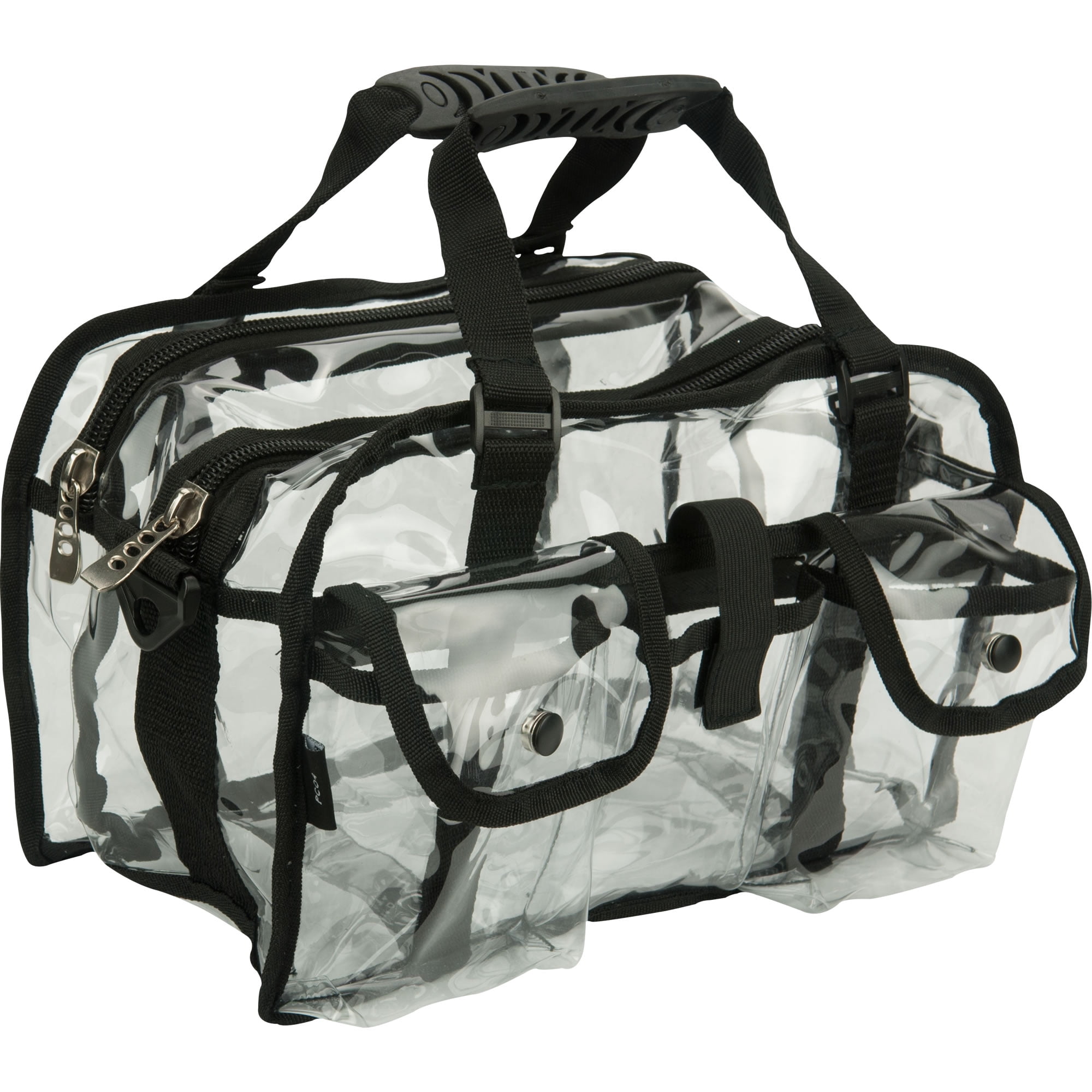 VER Beauty Carry Clear Set See Through Tote Transparent Bag Travel Handbag with 3 External ...