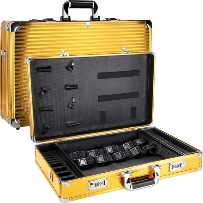 Ver Beauty Gold Stripe Snap-On Barber Travel Case, Organizer for ...