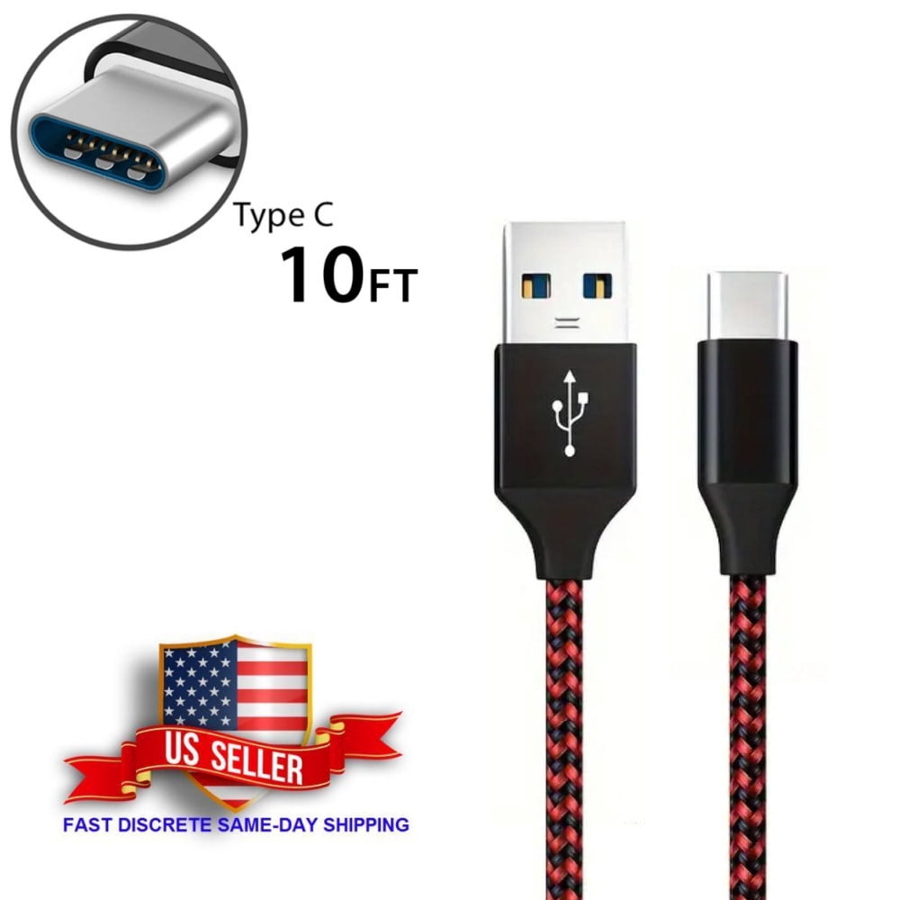 VERA 10 ft Data Cable Braided Super Compatibility Flexible Type-C Fast ...