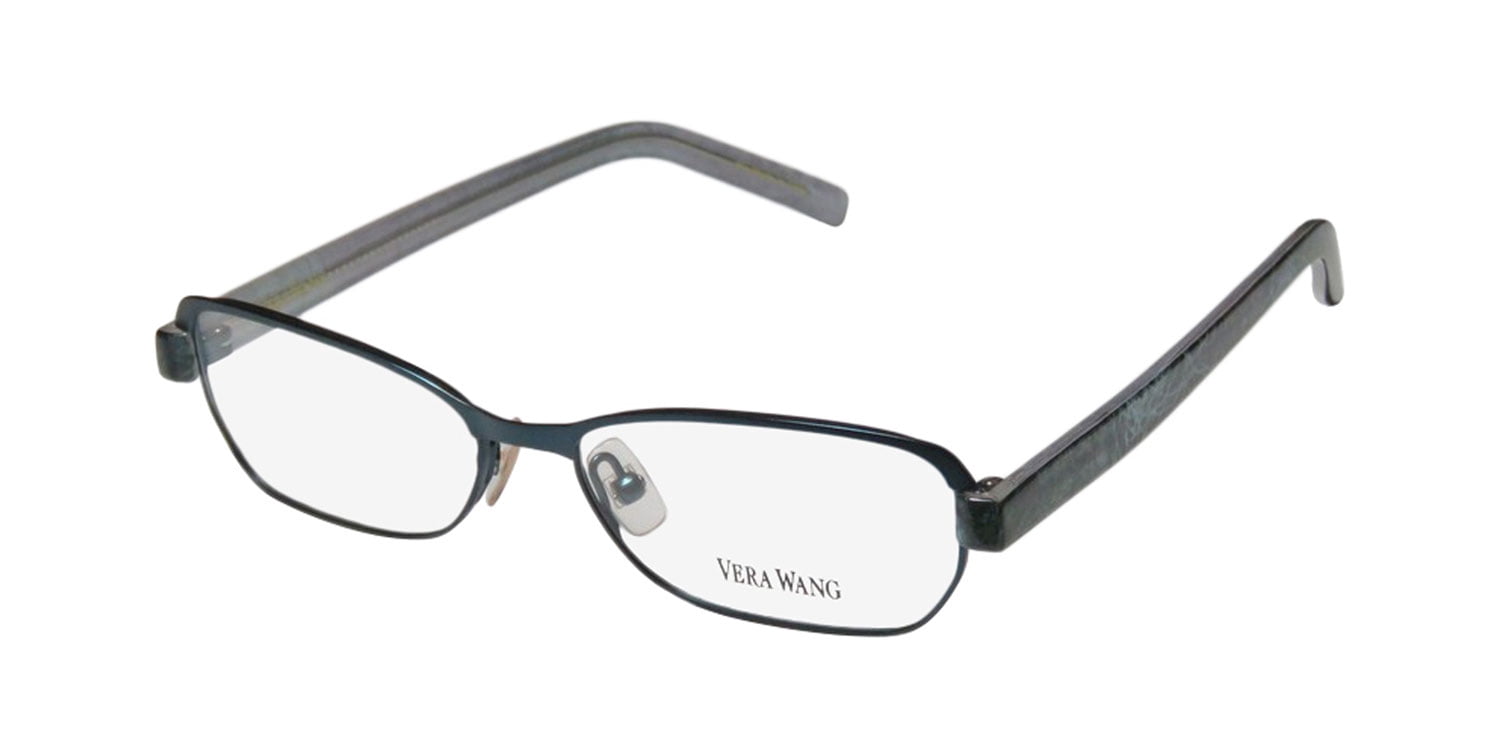 NEW VERA WANG V301 WOMENS/LADIES DESIGNER FULL-RIM TEAL / BLUE PATTERN ...