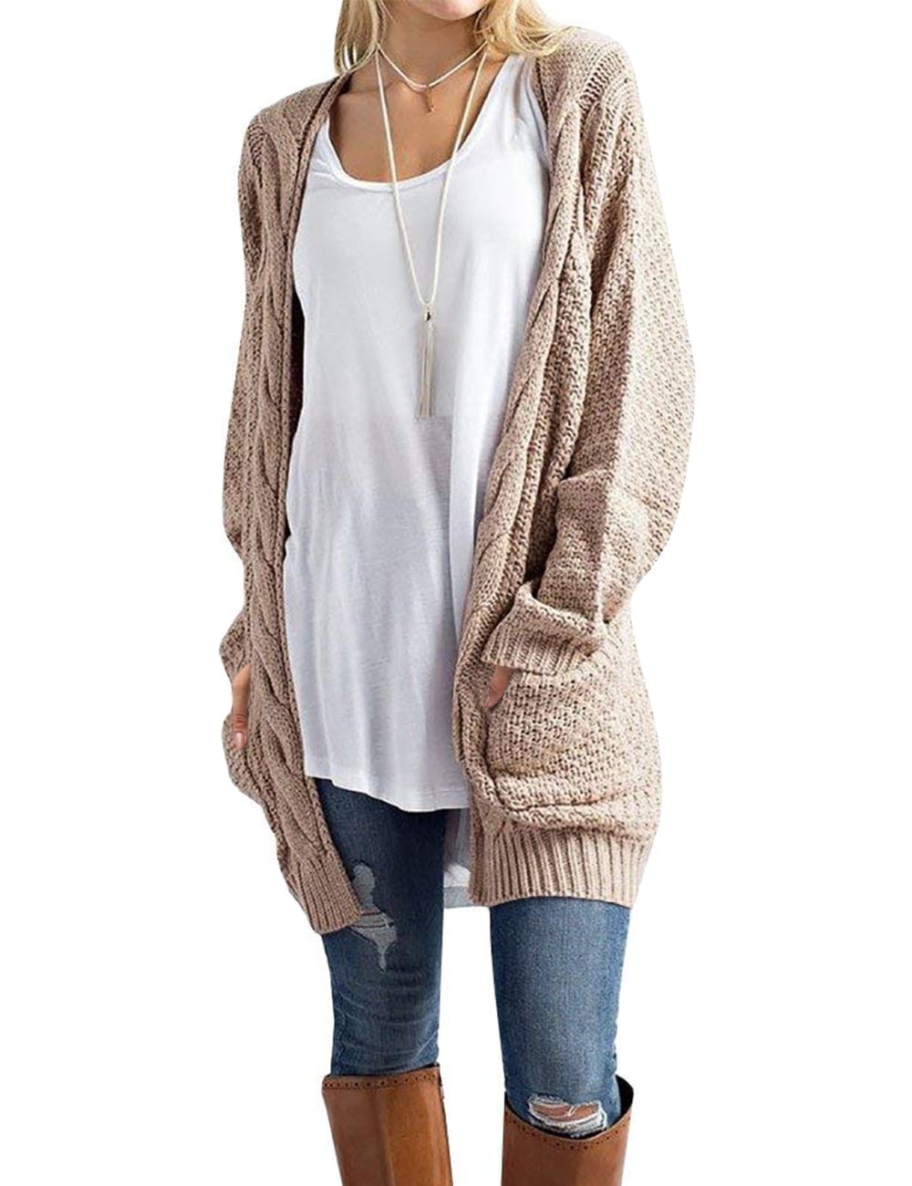 VERABENDI Women's Sweaters Cardigan Casual Long Sleeve Front Open Thick ...