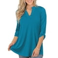 VERABENDI Women's Tops Plus Size 3/4 Length Long Sleeve Shirts Dressy ...