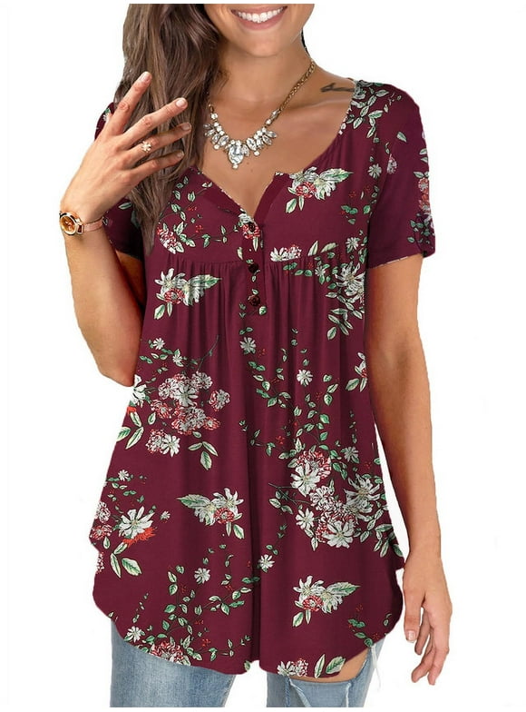 Plus Size V Neck Tops