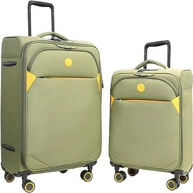 VERAGE Cambridge Lightweight Luggage Sets, Softside Expandable Spinner Wheels Suitcase, Green, 2 ...