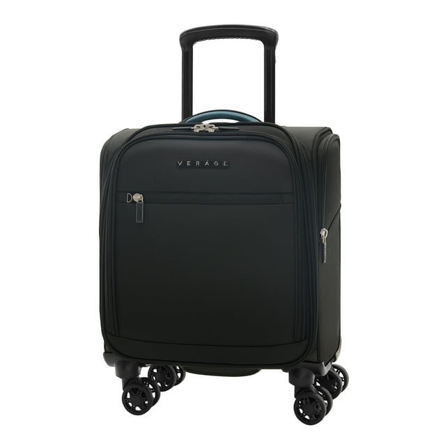 Verage Personal Carry-On Underseat Luggage with Spinner Wheels, USB Port, 14-Inch, Black ...