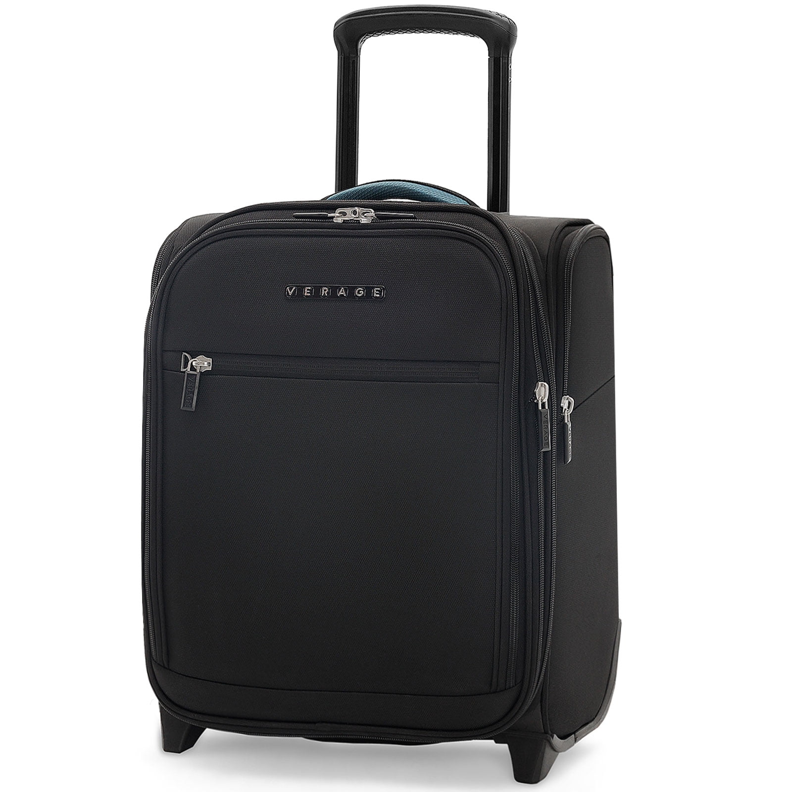 VERAGE Underseat Carry On Luggage with Wheels, USB Port, Black, 16-Inch ...
