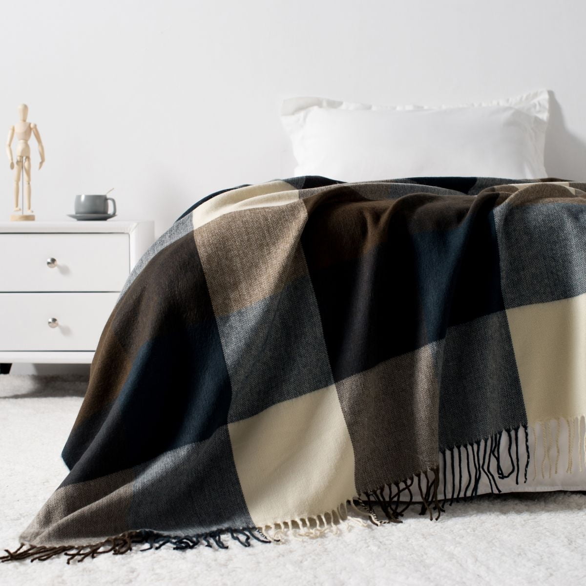 VERAMUSE Buffalo Plaid Throw Blanket for Couch 51"X63" Farmhouse ...