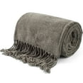 VERAMUSE Chenille Throw Blanket for Couch 55"X75" Lightweight Grey ...